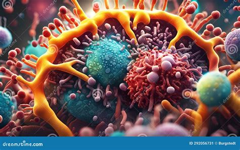 Components Of Eukaryotic Cell Nucleus And Organelles And Plasma Membrane 3d Illustration