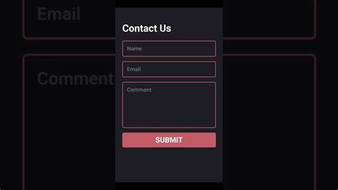 Contact Us Page Using Html And Css Html Css Shorts Programming