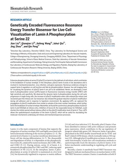Pdf Genetically Encoded Fluorescence Resonance Energy Transfer