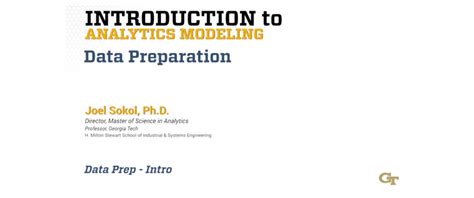 Module 5 L1 Lecture Introduction To Analytics Modeling Data