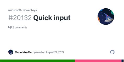 Quick Input · Issue 20132 · Microsoftpowertoys · Github