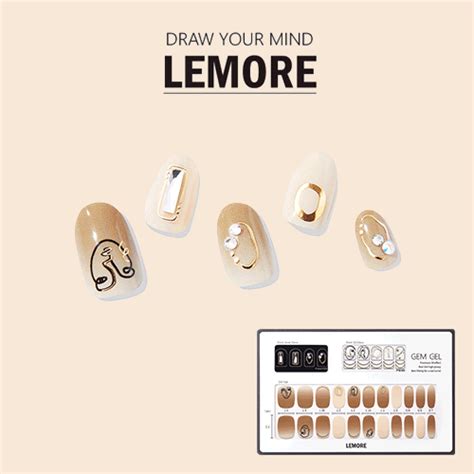 아이빛 르모어 젤 네일스티커 패디큐어 36pcs 9종 붙이는 셀프네일 패치 라인페이스 Levero