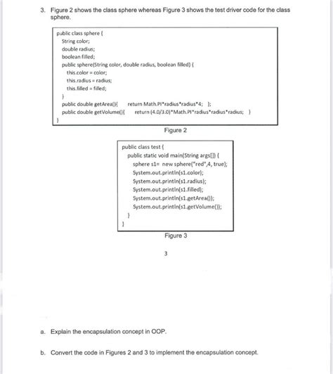 Solved 3 Figure 2 Shows The Class Sphere Whereas Figure 3