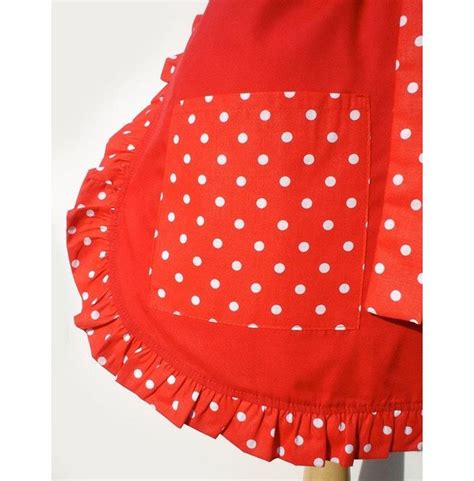 Minnie Mouse Inspired Apron Minnie Mouse Apron Polka Dot Apron 1950s Retro Pin Up Apron