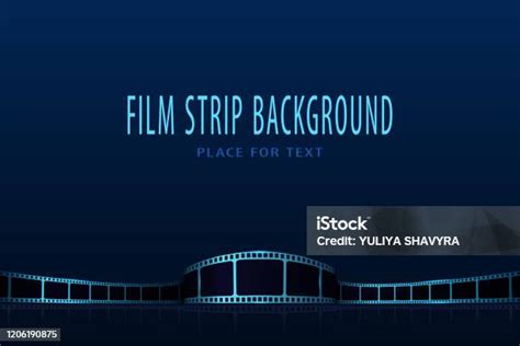사실적인 시네마 배경 원근법에서 3d 필름 스트립 필름 릴 프레임 텍스트 에 대한 장소 벡터 템플릿 영화제 또는 프리젠 테이션 브로셔 포스터 배너 또는 전단지용 영화 디자인