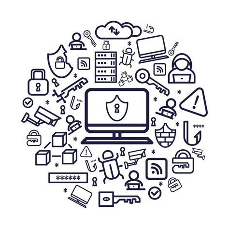 Cyber Security Outline Pattern 50577987 Vector Art At Vecteezy