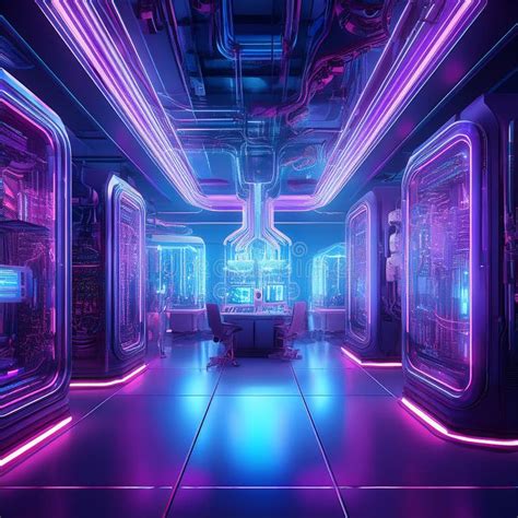 futuristic quantum computing lab with glowing circuits and innovation