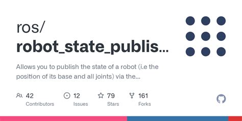 Github Ros Robot State Publisher Allows You To Publish The State Of A Robot I E The Position