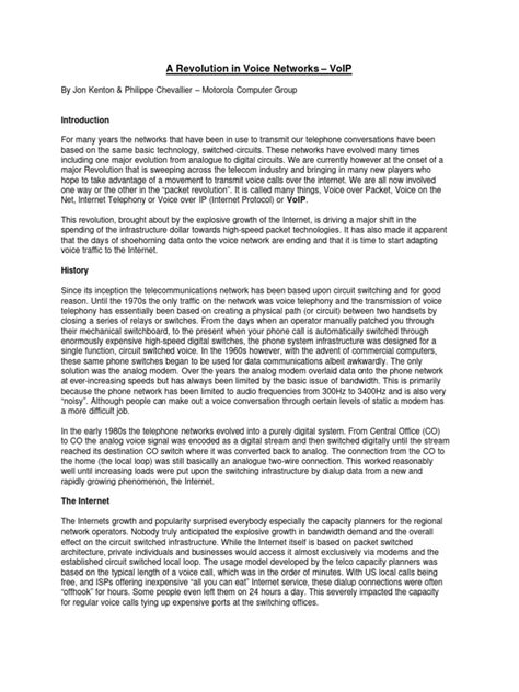 Motorolavoiprevolution Pdf Voice Over Ip Computer Network