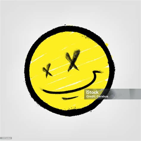 Ilustración De Emoticono De Graffiti Pintura En Aerosol Pintada Con La