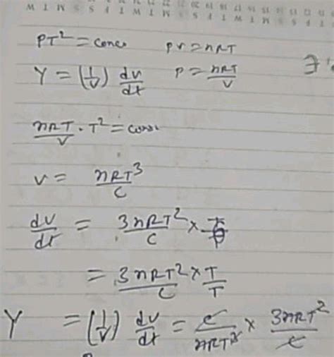 An Ideal Gas Is Taken Through A Process Pt2 Constant The Thermal Coefficient Of Volume