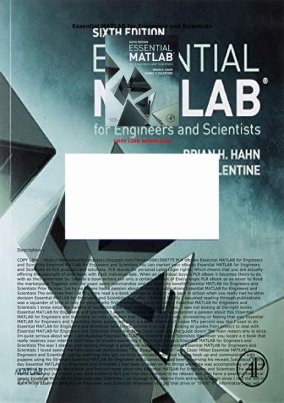 download [pdf] essential matlab for engineers and scientists