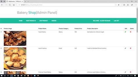 Online Bakery Shop Project In Php Mysql Projectworlds Store