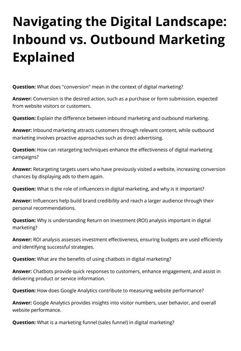 Solution Navigating The Digital Landscape Inbound Vs Outbound Marketing Explained 20231203