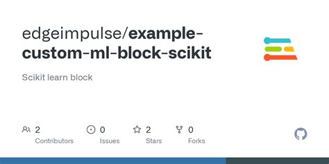 Github Edgeimpulseexample Custom Ml Block Scikit Scikit Learn Block