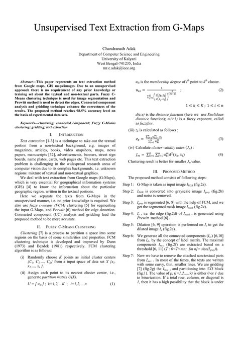 Pdf Unsupervised Text Extraction From G Maps