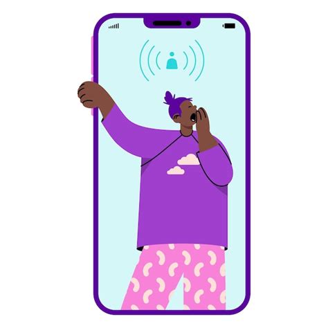 Premium Vector Woman Turns Off Virtual Alarm Clock