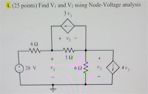 Solved Points Find V And V Using Node Voltage Chegg