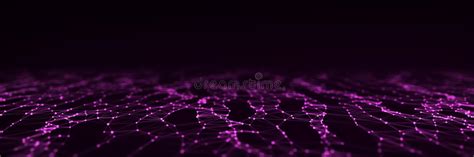 Abstract Technology Wave Of Particles Big Data Visualization Background With Motion Dots