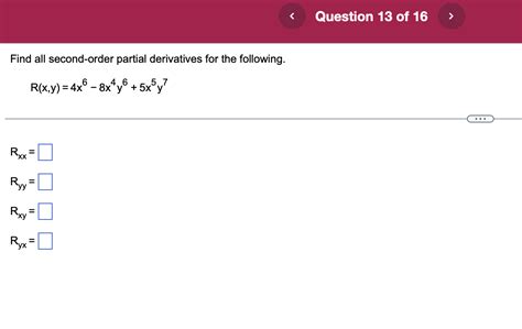 solved find all second order partial derivatives for the