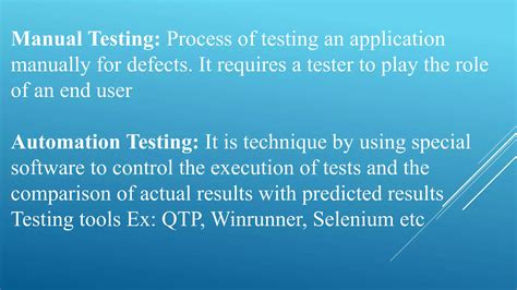 Manual Vs Automation Testing Pptx Computer Software And Applications Computing