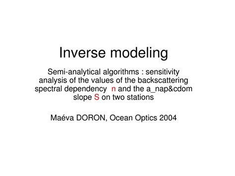 PPT Inverse Modeling PowerPoint Presentation Free Download ID 4633676