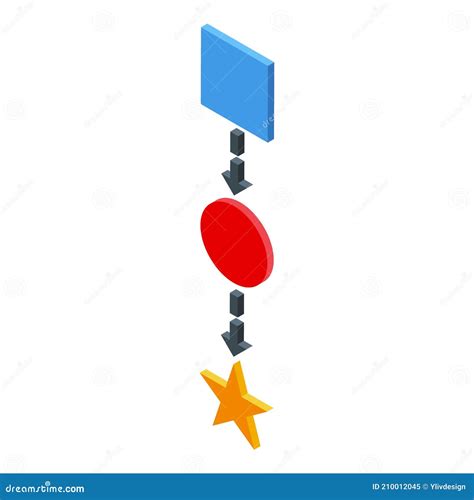 Process Hierarchy Icon Isometric Style Stock Vector Illustration Of Information Presentation