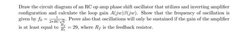 Solved Draw The Circuit Diagram Of An RC Op Phase Shift Chegg Com