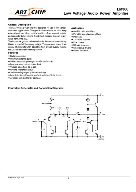 Lm386 Datasheet Amplifier Art Chip