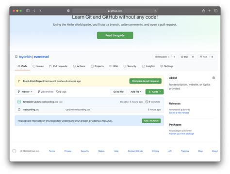 Github Desktop에서 브랜치 합치기merge Everdevel