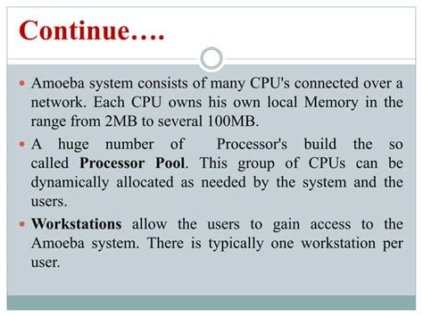 amoeba distributed operating system pptx operating systems