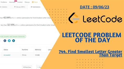 744 Find Smallest Letter Greater Than Target C Leetcode