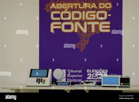 Models Of Electronic Voting Machines Are On Display At The Source Code