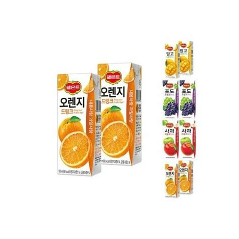 롯데 델몬트 오렌지 드링크 190ml 32팩 과일주스 간식주스 소풍도시락주스 팩주스 팩음료 빨대주스 티몬