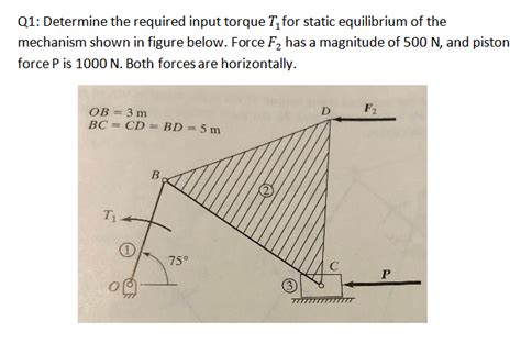 Solved Q Determine The Required Input Torque T For Static Chegg