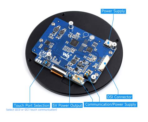 34inch Dsi Round Touch Display 800 × 800 Ips 10 Point Touch