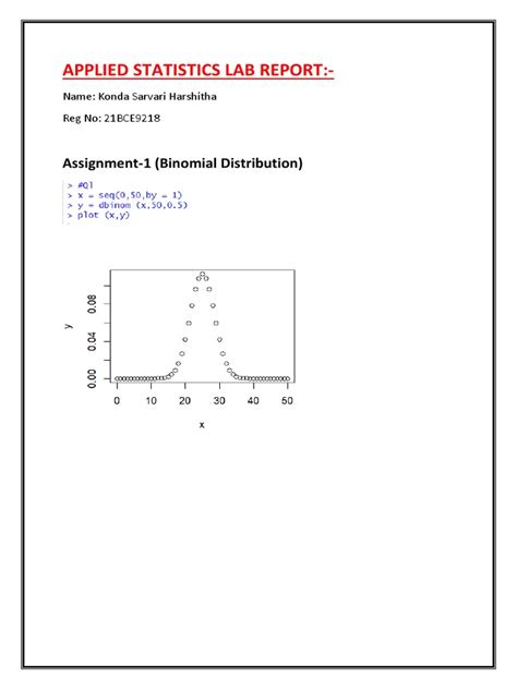 Applied Statistics Lab Report Pdf