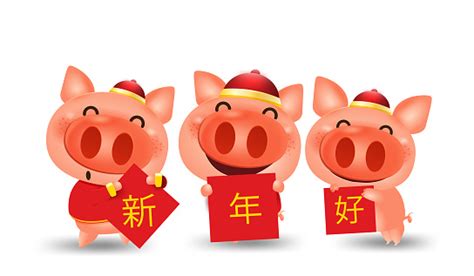 인사말 카드 전단지 초대장 포스터 브로슈어 배너 메리 크리스마스에 대 한 아트 워크 부자 조디악 가입을 위한 돼지 행복 한 중국 새 해 2019 만화 절연 돼지 벡터 요소를