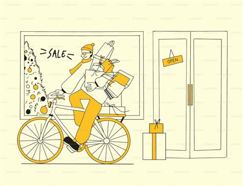 자전거를 타고 있는 남자의 그림 벡터 Unsplash의 쇼핑 이미지