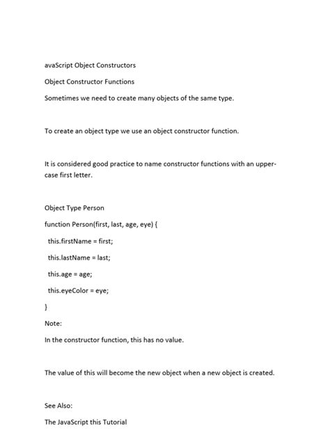 avascript object constructors pdf