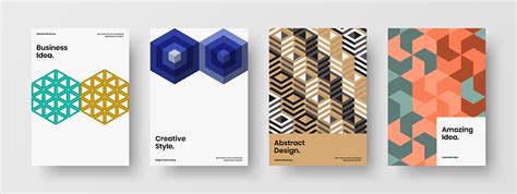 여러 가지 빛깔의 모자이크 패턴 전단지 레이아웃 세트 유행 소책자 A4 벡터 디자인 템플릿 컬렉션입니다 0명에 대한 스톡 벡터 아트 및 기타 이미지 Istock