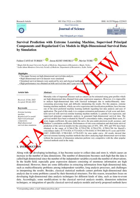 PDF Survival Prediction With Extreme Learning Machine Supervised