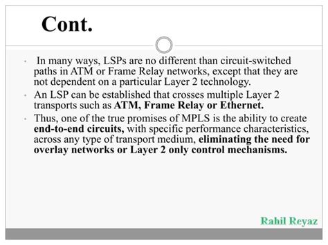 Multi Protocol Label Switching By Rahil Reyaz Ppt