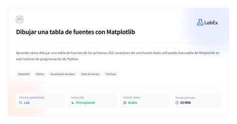 tabla de fuentes de matplotlib visualización de datos de python labex