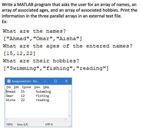 Solved Write A Matlab Program That Asks The User For An