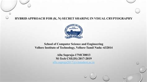 Visual Cryptography For Hybrid Approach Ppt