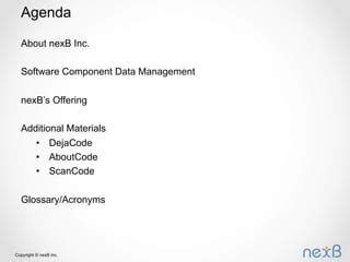 Open Source Software Governance With DejaCode PPT