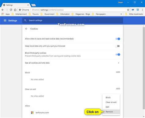 Allow Or Block Cookies In Google Chrome In Windows Tutorials