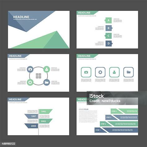 블루 초록색입니다 인포그래픽 요소 프레젠테이션 견본을 평편 디자인식 설정 2015년에 대한 스톡 벡터 아트 및 기타 이미지 2015년 개념 개념과 주제 Istock
