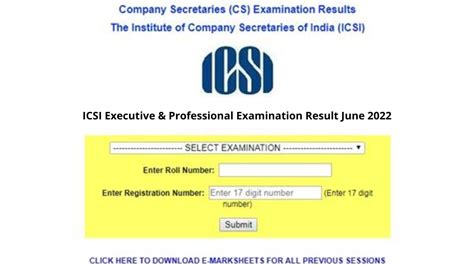 Icsi Cs Result 2022 Out Cs Executive Professional Result Declared At Get Direct